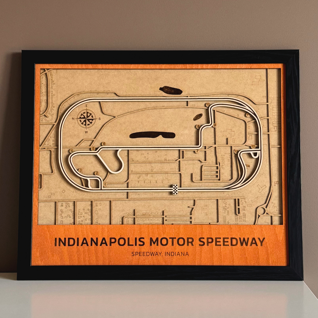 Indianapolis Motor Speedway 3D Wood Track Map – Map store